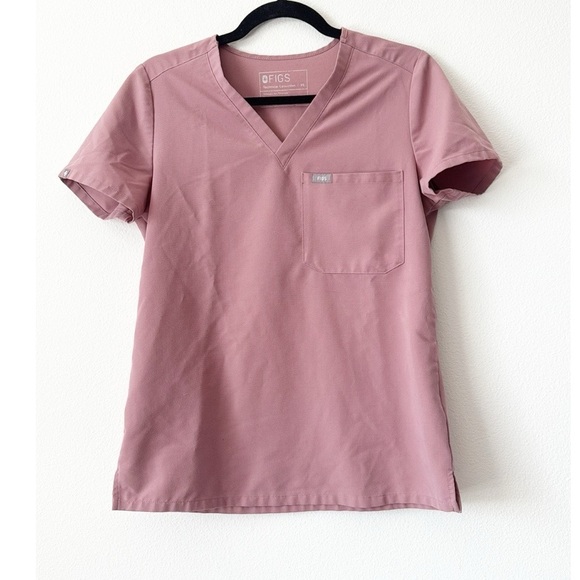 Figs | Tops | Figs Womens Pink Vneck Top Xs | Poshmark